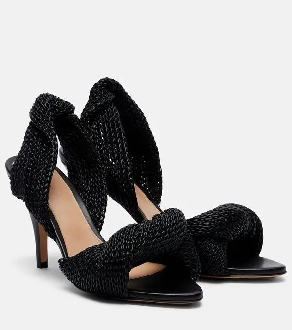 Bottega Veneta Grace Leather Sandals - Black