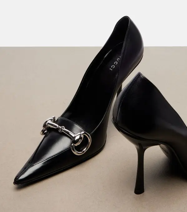 Gucci Boulevard Horsebit Leather Pumps