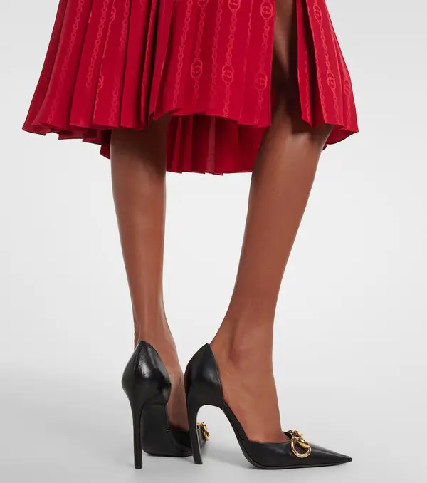 Gucci Boulevard Horsebit Leather Pumps - Black