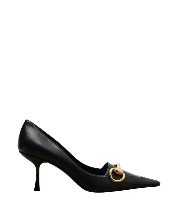 Gucci Boulevard Horsebit Leather Pumps - Black