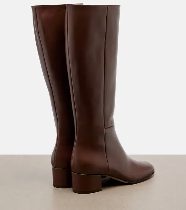 GIANVITO ROSSI Joelle Leather Knee-high Boots - Brown