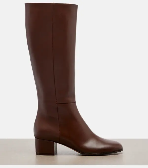 GIANVITO ROSSI Joelle Leather Knee-high Boots - Brown