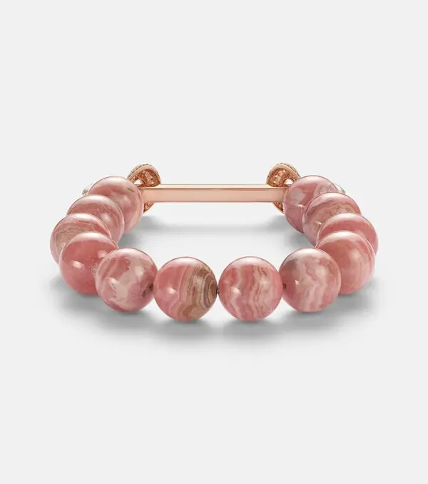 ANANYA 18kt Rose Gold Beaded Bracelet With Gemstones