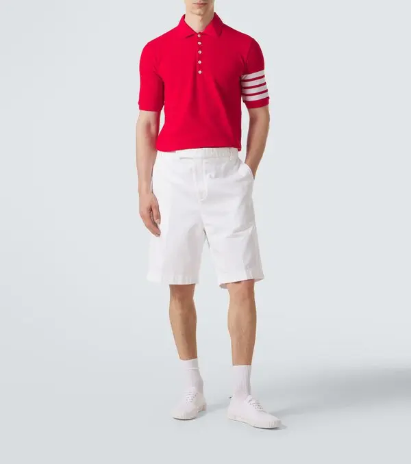 Thom Browne 4-bar Cotton Polo Shirt