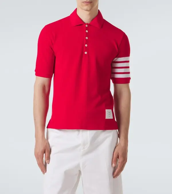 Thom Browne 4-bar Cotton Polo Shirt