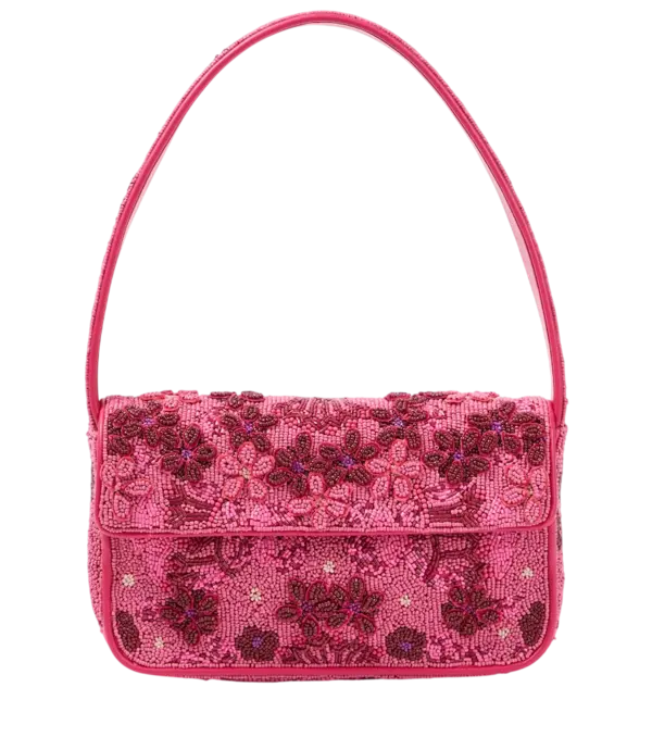 Staud Tommy Beaded Shoulder Bag - Pink