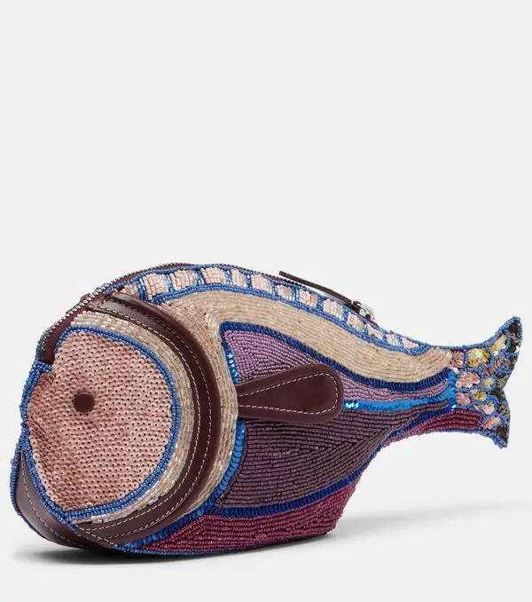 Staud Fish Beaded Clutch - Multicoloured