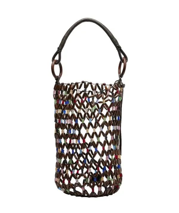 Staud Del Mar Beaded Shoulder Bag - Brown