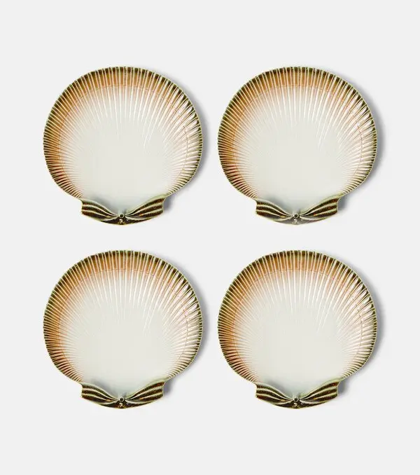 BORDALLO PINHEIRO Oysters And Scallops Set Of 4 Dinner Plates