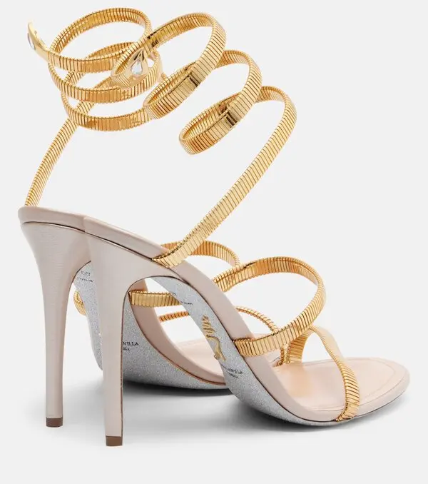 Rene Caovilla Juniper Embellished Ankle Wrap Sandals