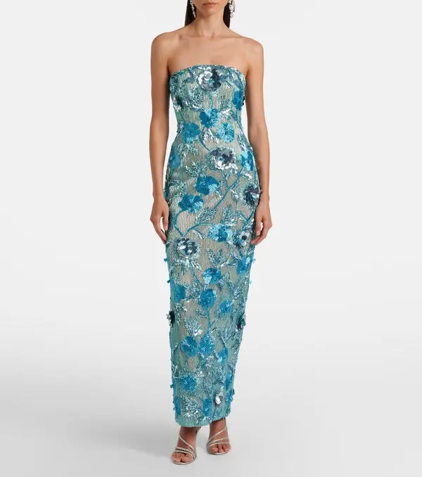 Rachel Gilbert Pierre Embellished Bustier Gown