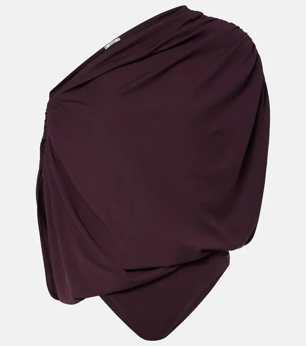 Wolford Draped Off-shoulder Bodysuit - Burgundy