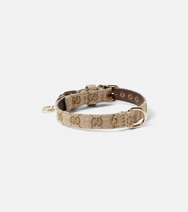 Gucci Gg Canvas Dog Collar - Beige