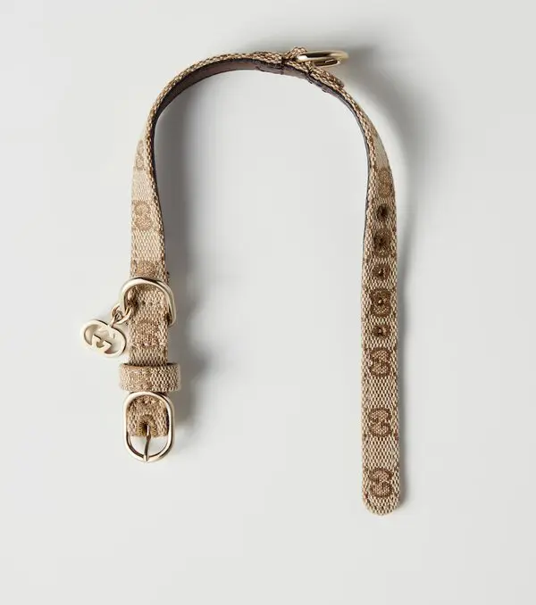 Gucci Gg Canvas Dog Collar - Beige