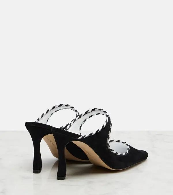 Manolo Blahnik Pura Suede Mules