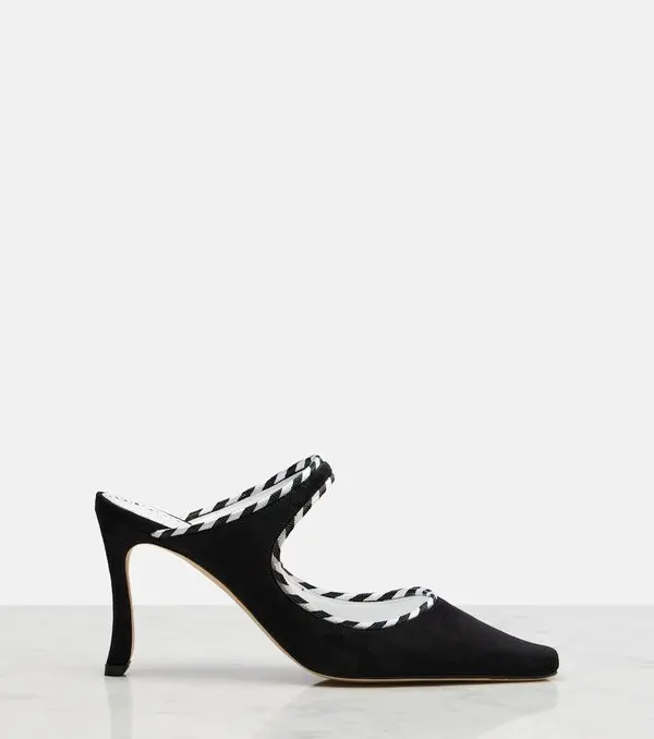 Manolo Blahnik Pura Suede Mules