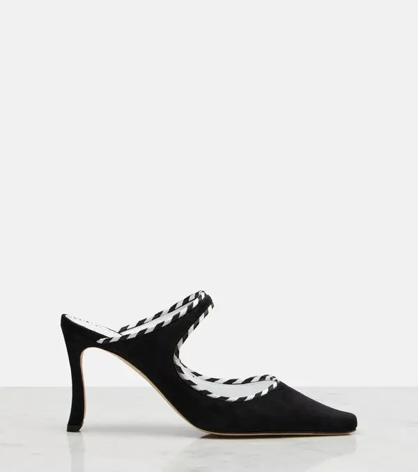 Manolo Blahnik Pura Suede Mules