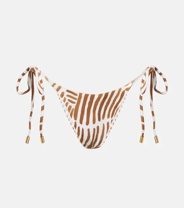 VIX PAULA HERMANNY Side Tie Printed Bikini Bottoms - Brown