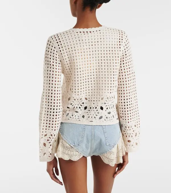 FRAME Crochet Denim Shorts