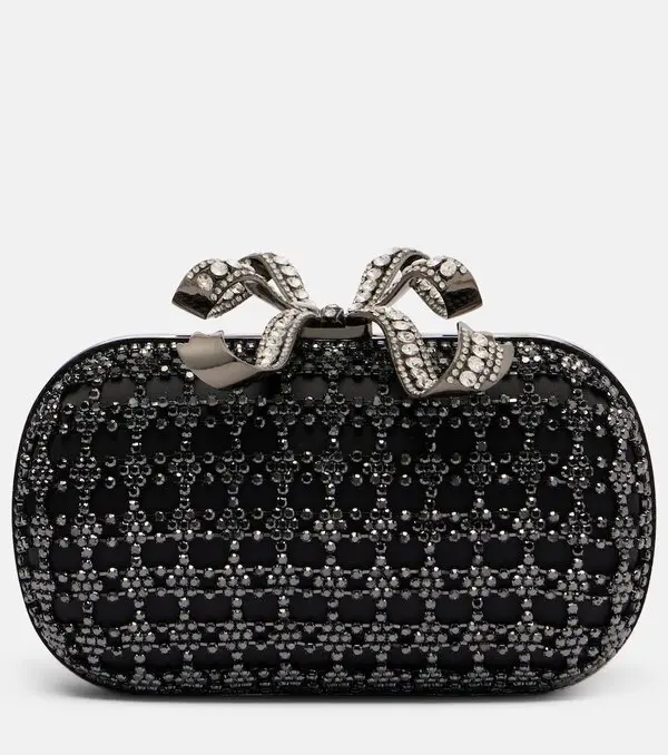 SELF-PORTRAIT Small Beaded Clutch - Black