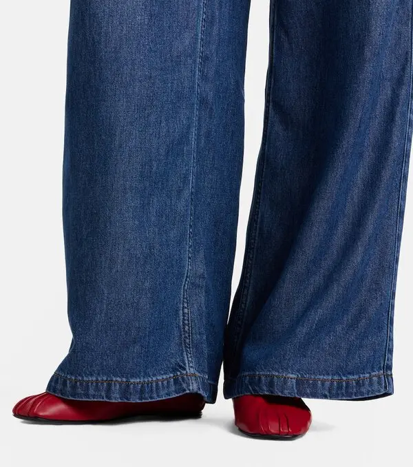 SELF-PORTRAIT Belted Denim Jumpsuit