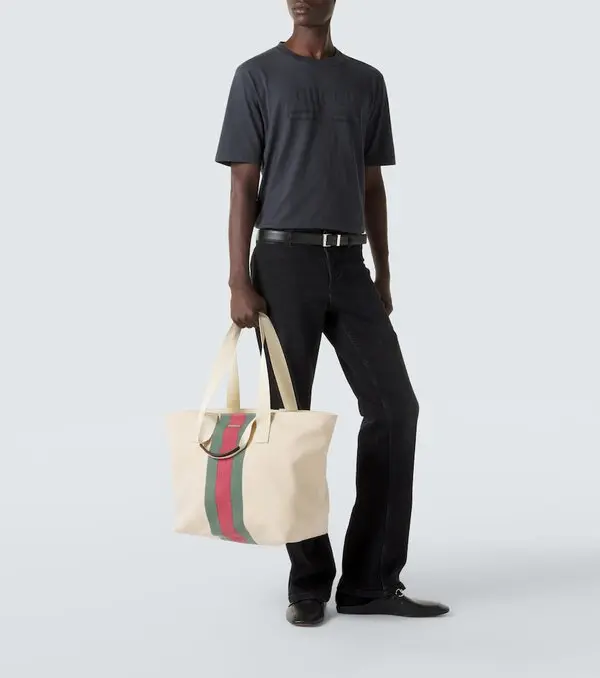 Gucci Positano Medium Canvas Tote Bag