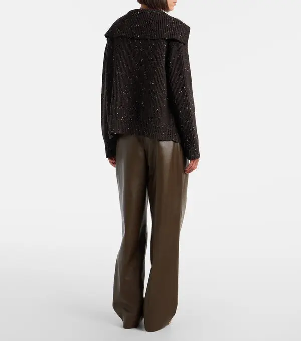 Bottega Veneta Pleated Leather Straight-leg Trousers