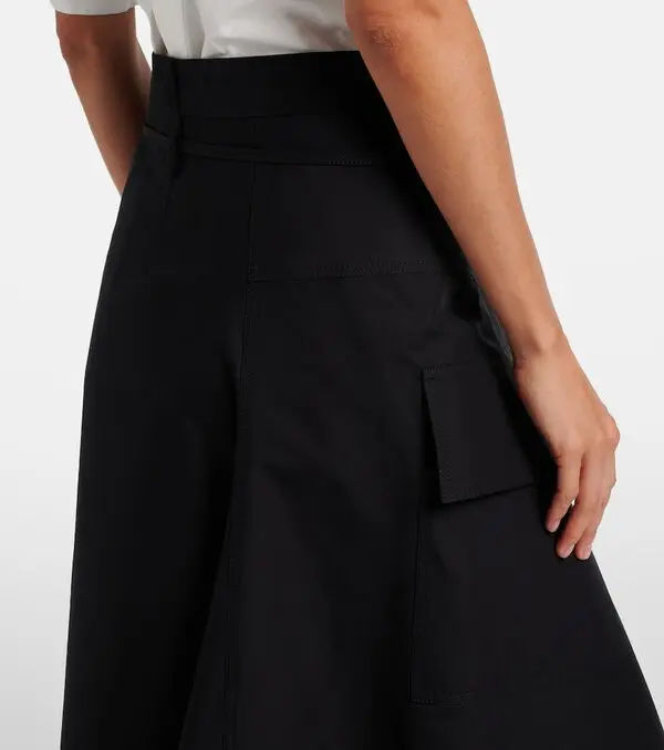 Bottega Veneta Asymmetrical Cotton Midi Skirt