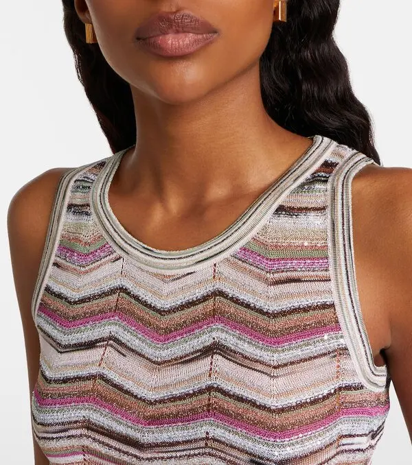Missoni Zigzag Sequined Lamé Top
