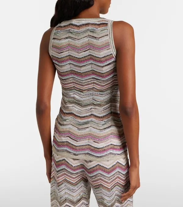 Missoni Zigzag Sequined Lamé Top
