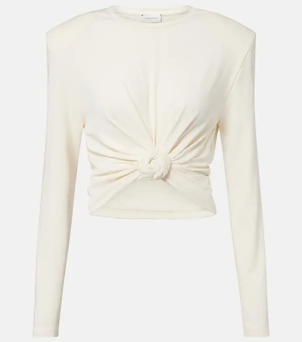 Magda Butrym Cropped Cotton-blend Top - White