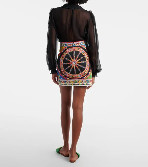 Dolce & Gabbana Printed Cotton Mini Skirt