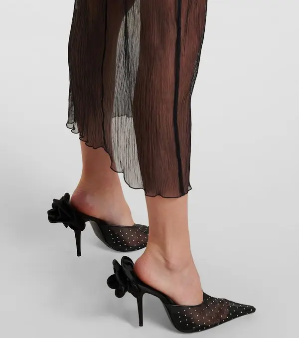 Magda Butrym Sheer Silk Organza Midi Dress - Black