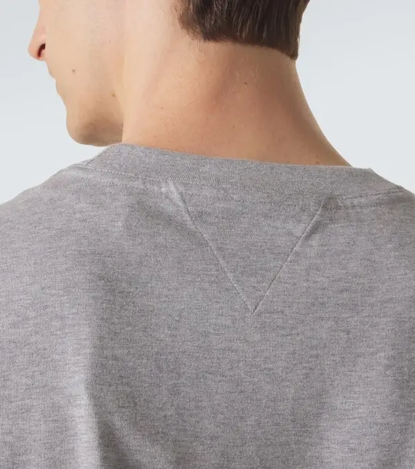 Bottega Veneta Intrecciato Cotton-blend Jersey T-shirt - Grey