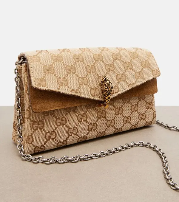 Gucci Dionysus Small Gg Canvas Shoulder Bag - Beige