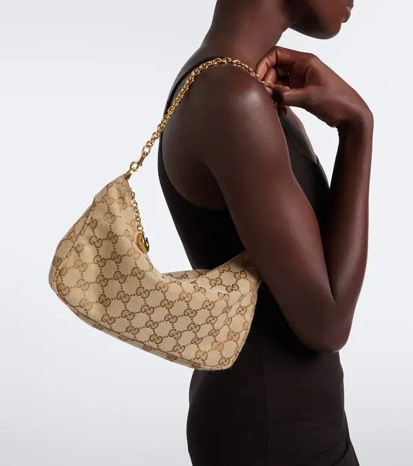 Gucci Lady Lunetta Gg Canvas Shoulder Bag - Beige