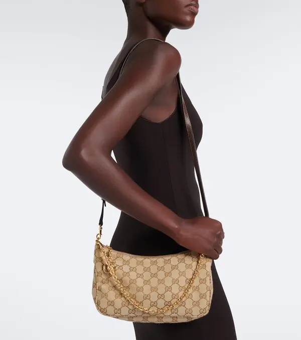 Gucci Lady Lunetta Gg Canvas Shoulder Bag - Beige