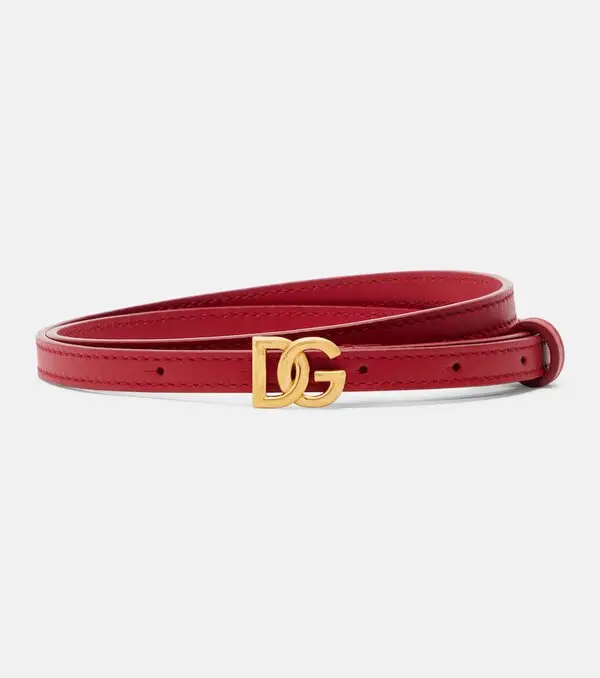 Dolce & Gabbana Dg Logo Leather Belt - Red