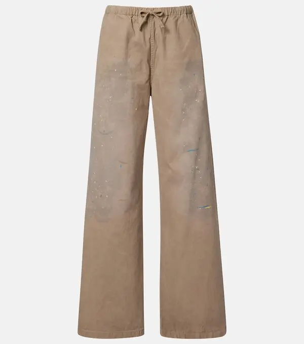 Acne Studios Wide-leg Cotton Twill Pants - Beige