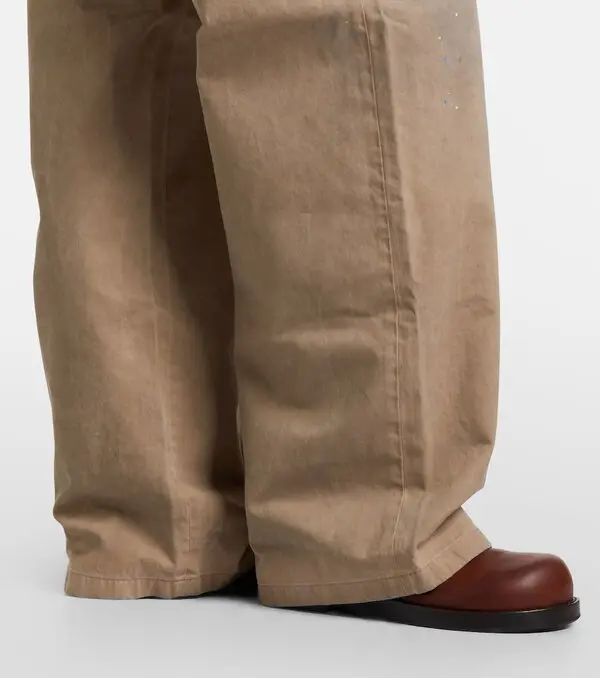 Acne Studios Wide-leg Cotton Twill Pants - Beige