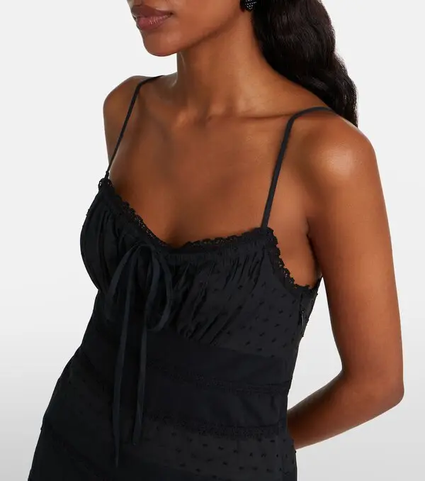Staud Halie Ruffled Cotton-blend Poplin Mini Dress