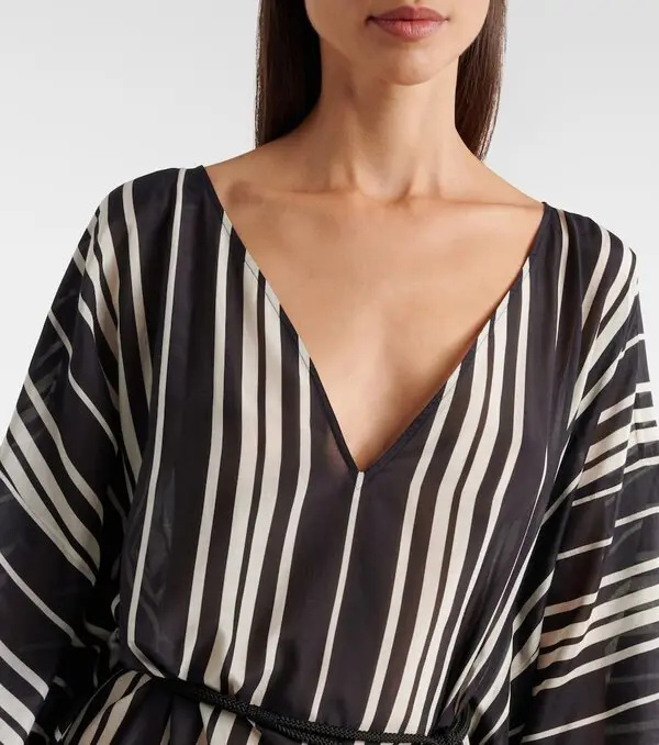 Tory Burch Striped Cotton And Silk Kaftan
