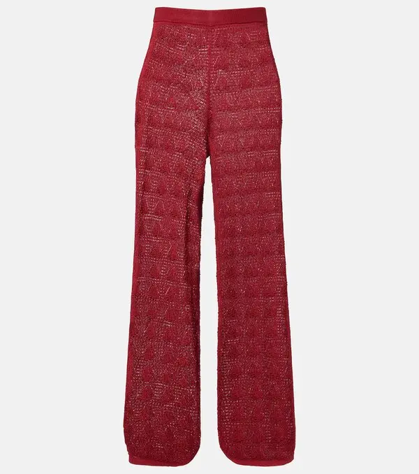 Loulou De Saison Knitted Wide-leg Pants - Red