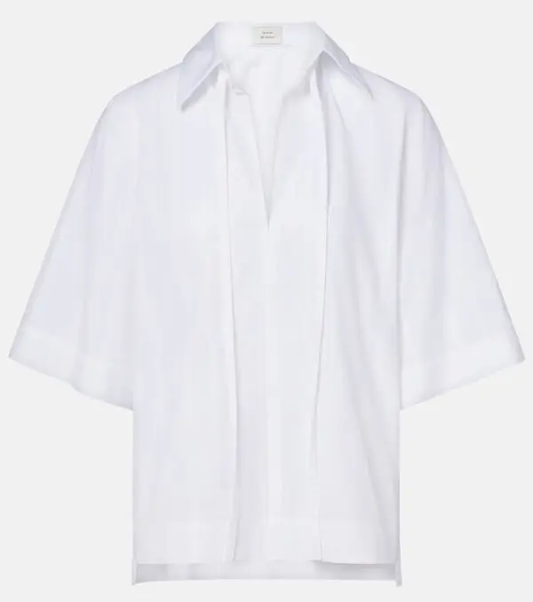 Loulou De Saison Sofi Tie-neck Cotton Poplin Top - White