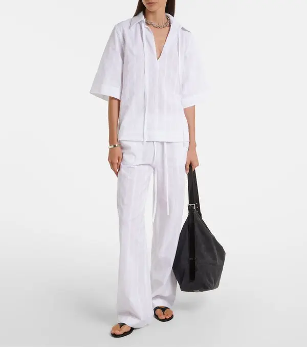 Loulou De Saison Macao Cotton Poplin Straight Pants