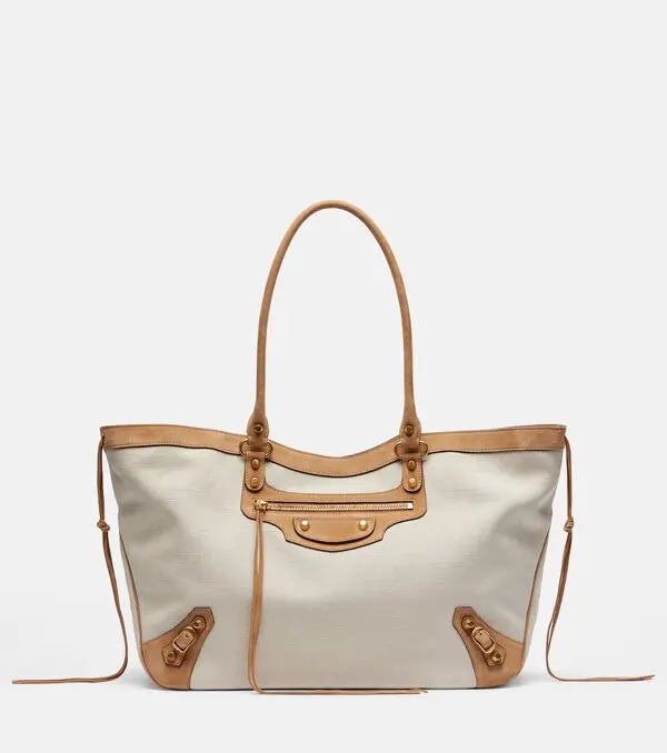 Balenciaga Le City Beach Medium Canvas Tote Bag - Beige