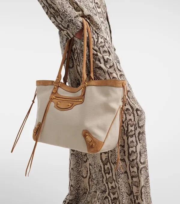 Balenciaga Le City Beach Medium Canvas Tote Bag - Beige