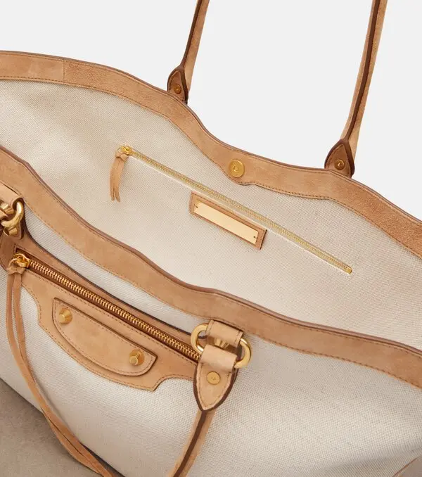 Balenciaga Le City Beach Medium Canvas Tote Bag - Beige