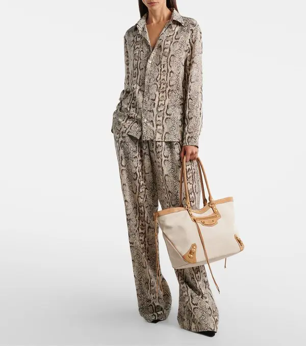 Balenciaga Le City Beach Medium Canvas Tote Bag - Beige