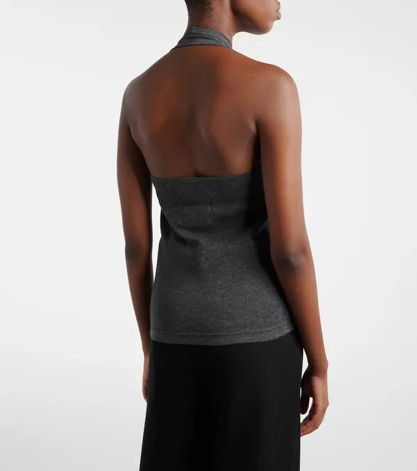 Extreme Cashmere Halterneck Cotton And Cashmere Top